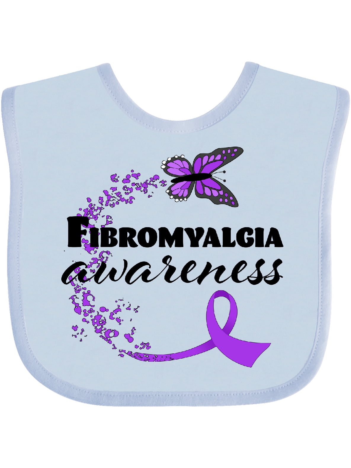 Inktastic Fibromyalgia Awareness butterfly ribbon Boys or Girls Baby Bib - Walmart.com