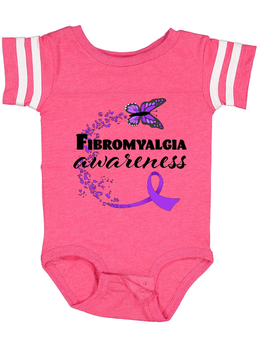 Inktastic Fibromyalgia Awareness butterfly ribbon Boys or Girls Baby ...