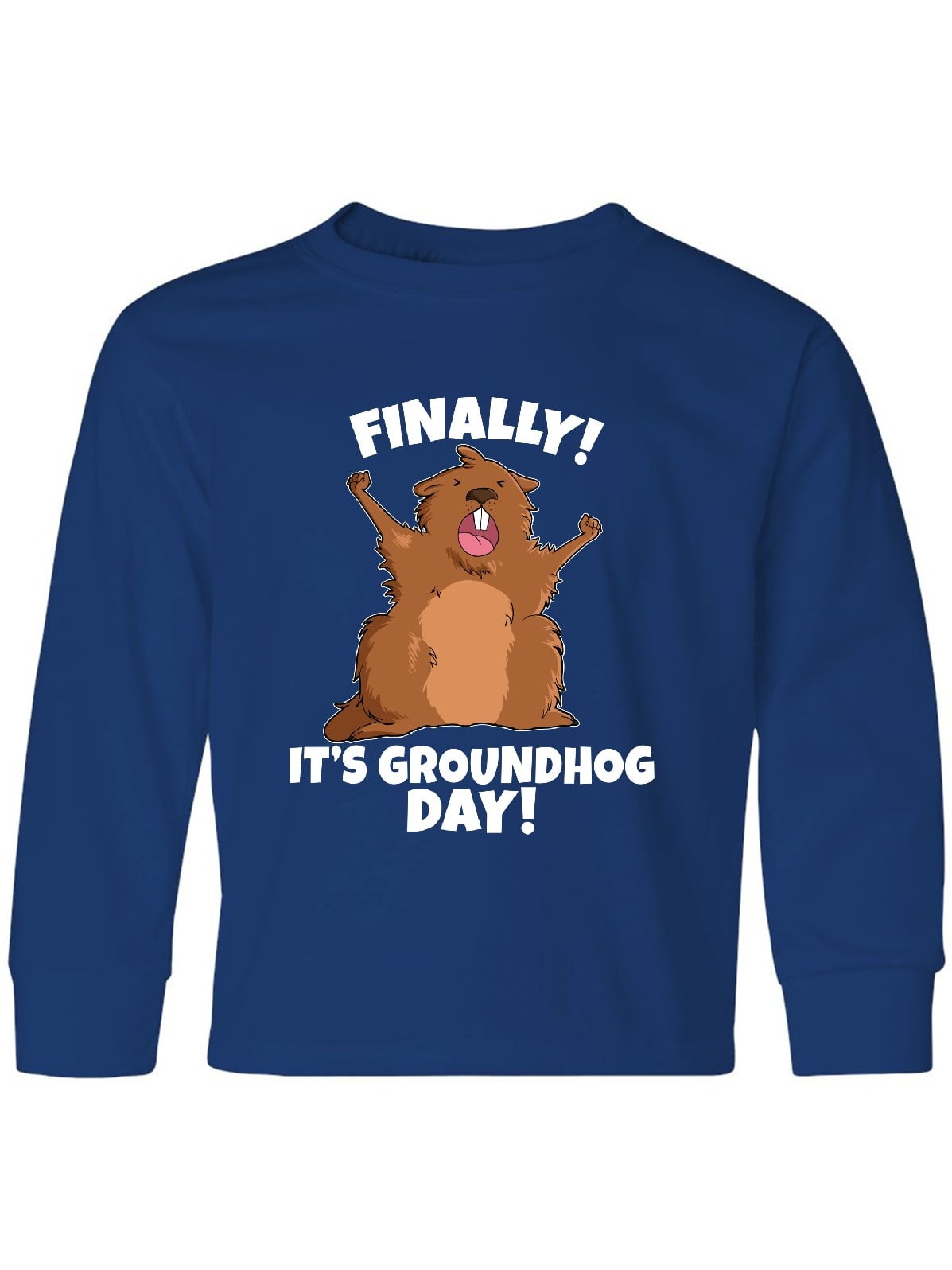 Inktastic Finally it's Groundhog Day Long Sleeve Youth T-Shirt ...