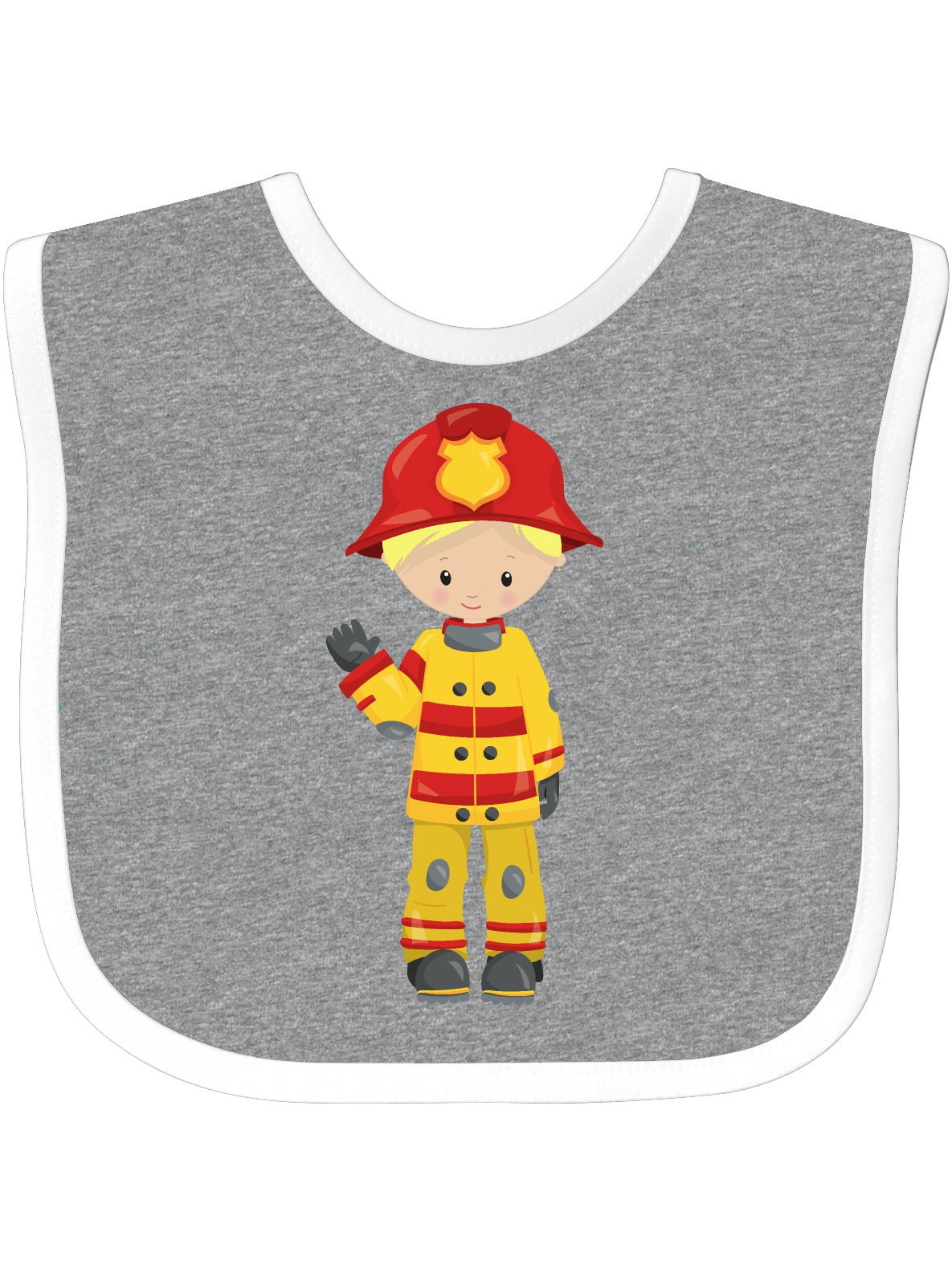 Inktastic Fireman, Firefighter, Firefighting, Blond Hair Boys Baby Bib ...