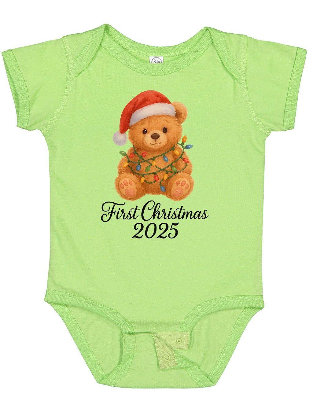 Inktastic First Christmas 2025 Teddy Bear Boys or Girls Baby Bodysuit ...