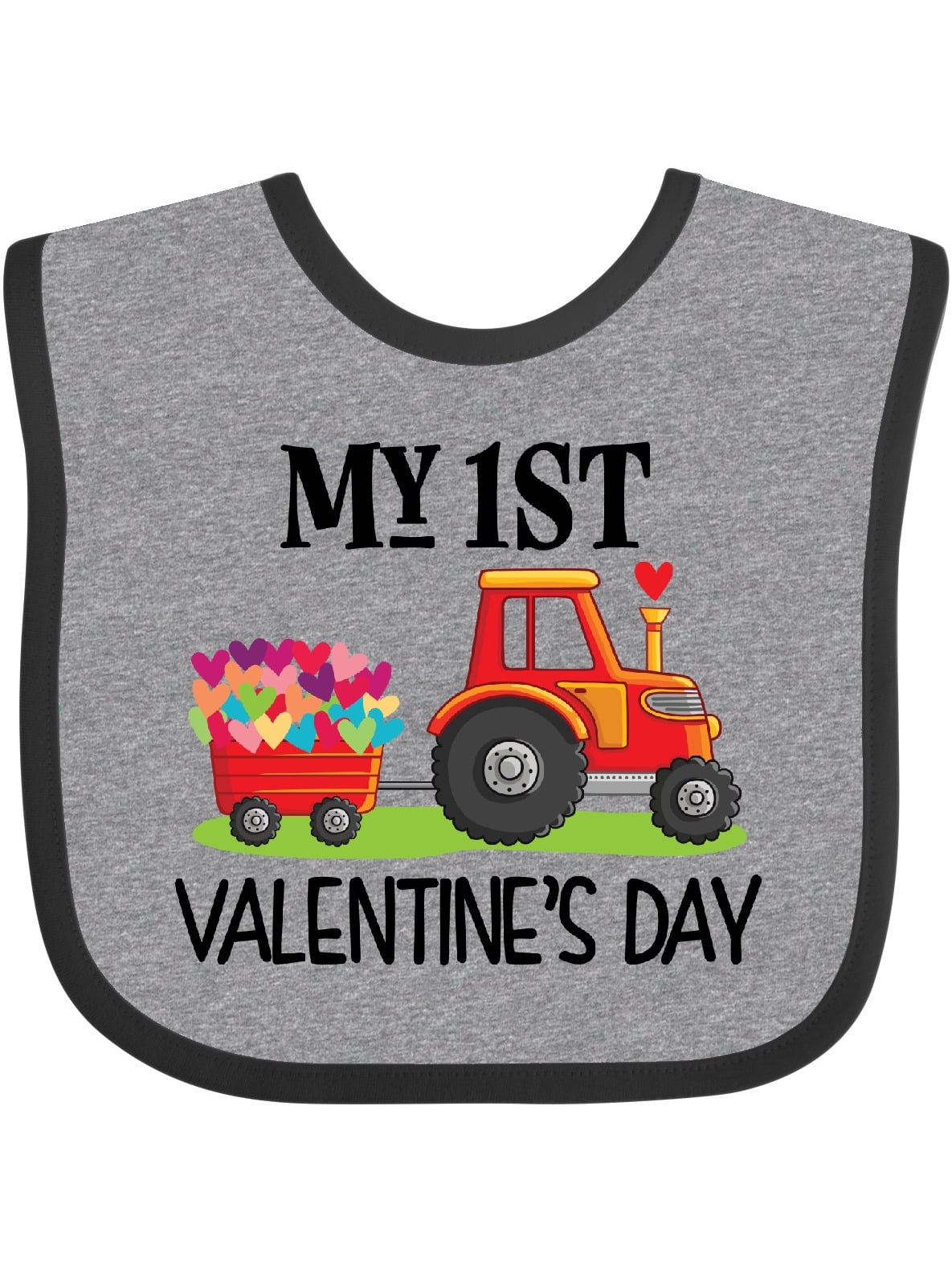 Inktastic First Valentines Day Tractor Hearts Boys Baby Bib - Walmart.com