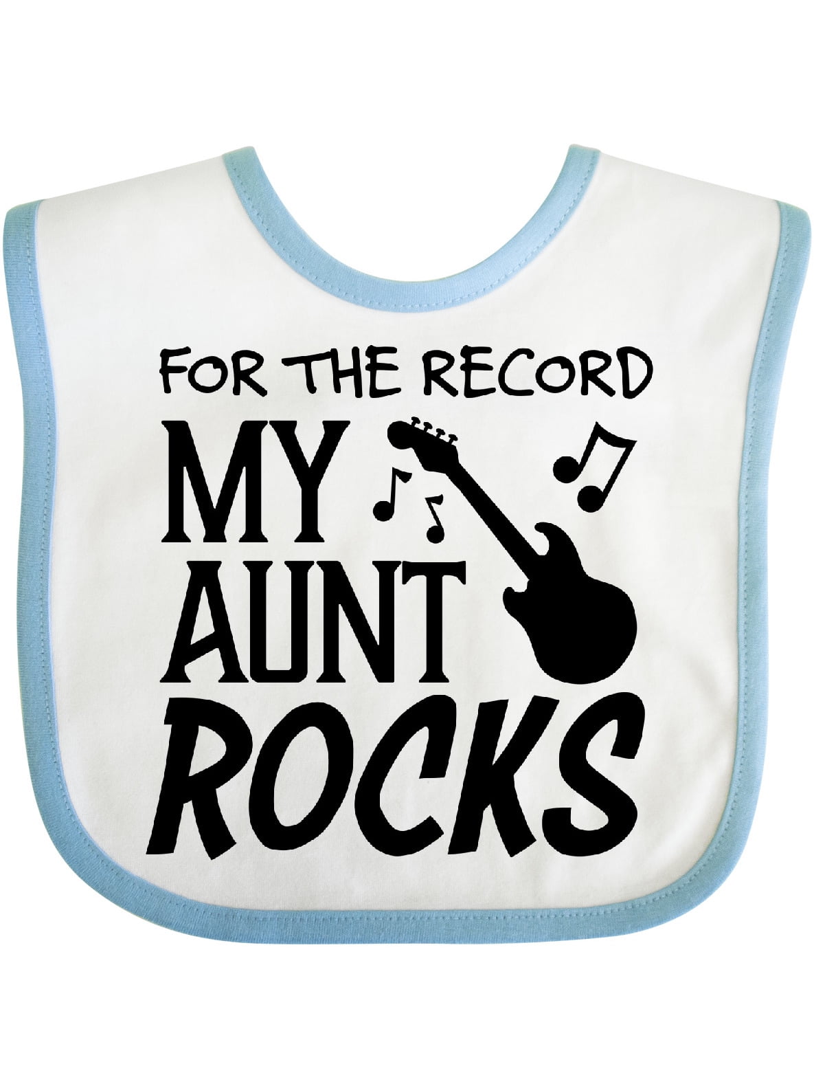 Inktastic For the Record, My Aunt Rocks Boys or Girls Baby Bib ...