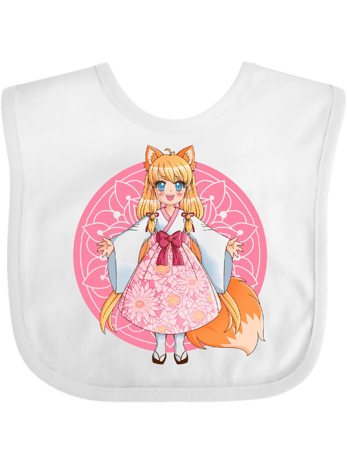 Inktastic Fox Chibi Anime Girl Girls Baby Bib - Walmart.com