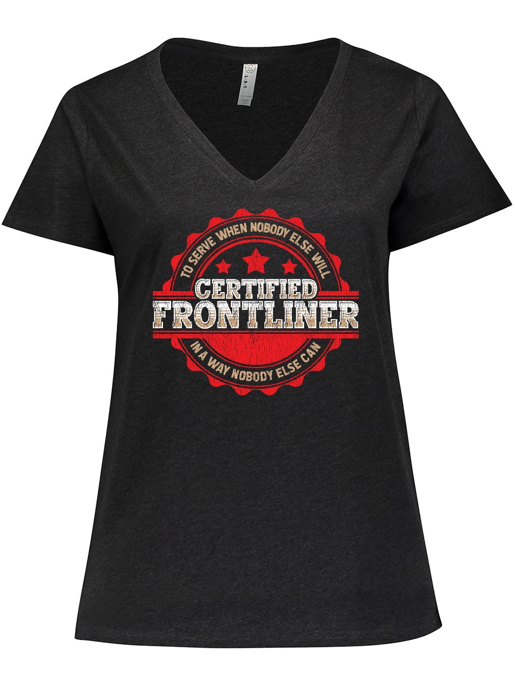 Inktastic Frontliner First Responder Women's Plus Size V-Neck T-Shirt ...