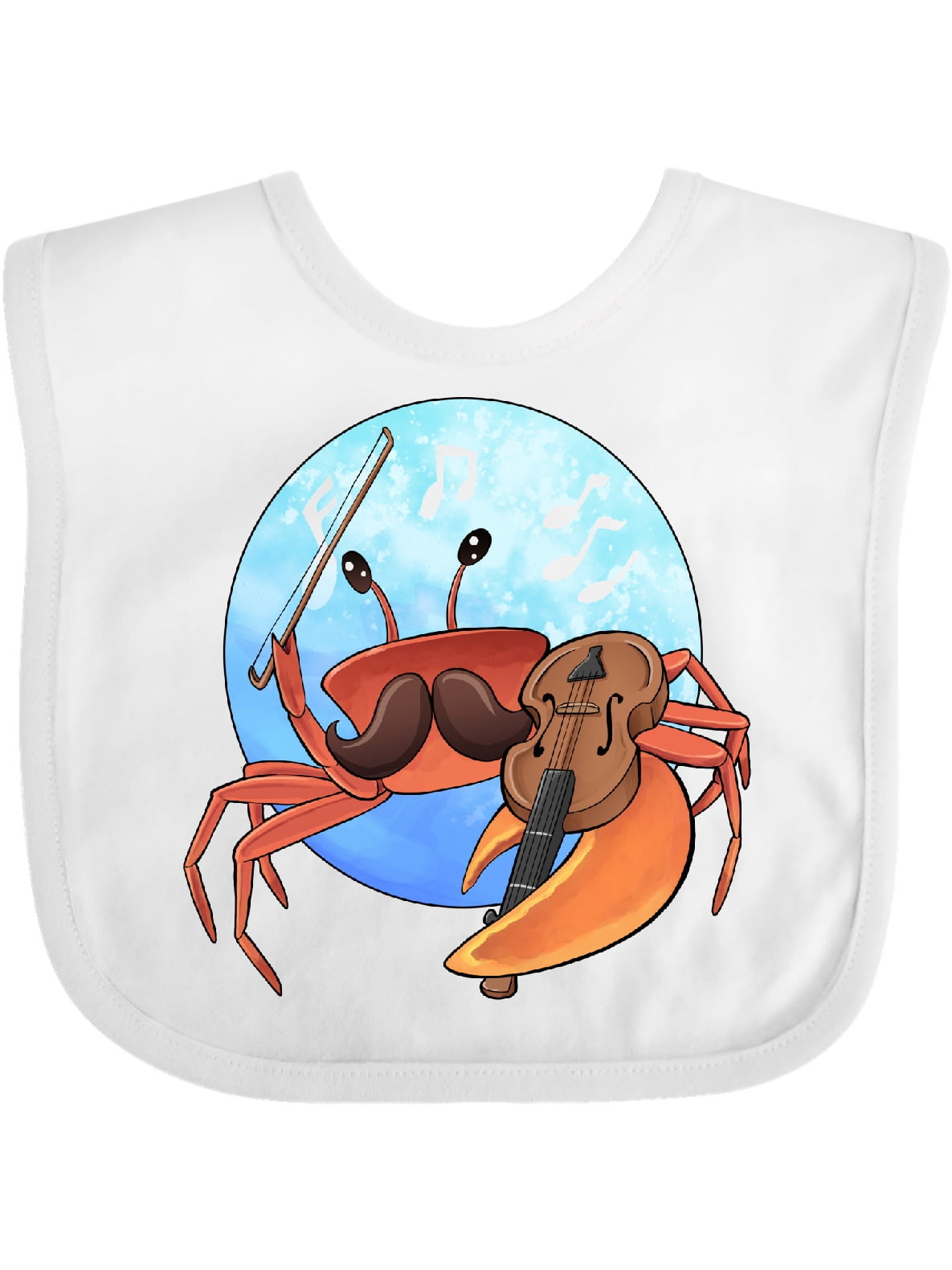 Inktastic Fun Fiddler Crab with Violin and Mustache Boys or Girls Baby Bib - Walmart.com
