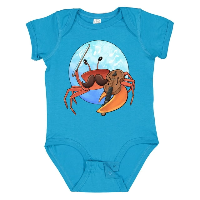 Inktastic Fun Fiddler Crab with Violin and Mustache Boys or Girls Baby ...