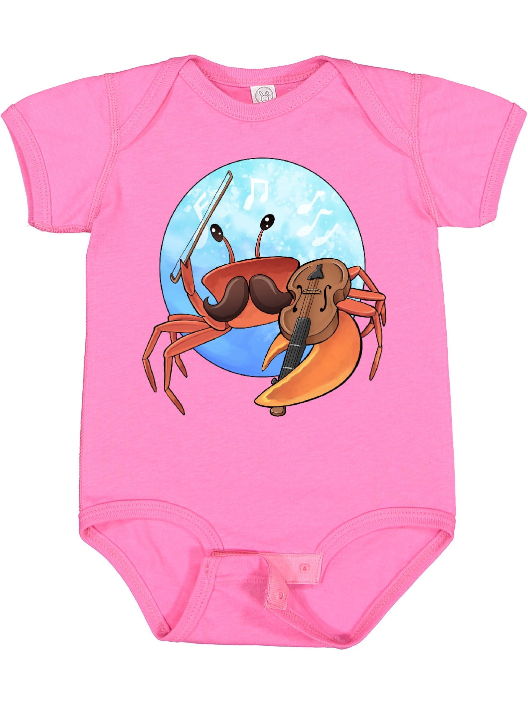 Inktastic Fun Fiddler Crab with Violin and Mustache Boys or Girls Baby ...