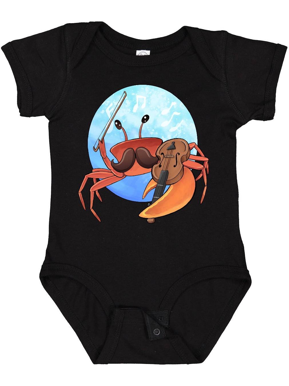 Inktastic Fun Fiddler Crab with Violin and Mustache Boys or Girls Baby ...