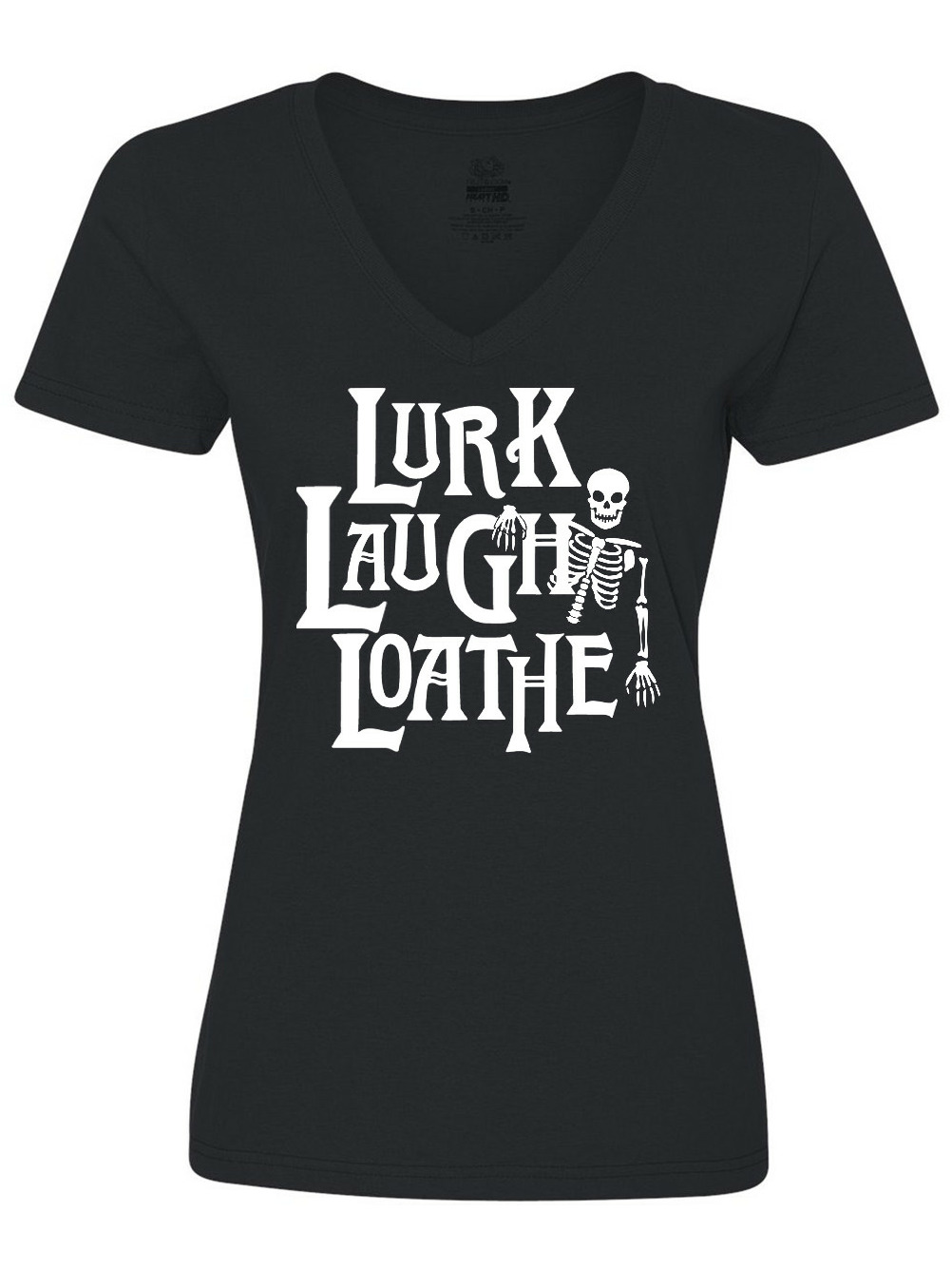 Inktastic Funny Goth Lurk Laugh Loathe with Goofy Skeleton Halloween ...