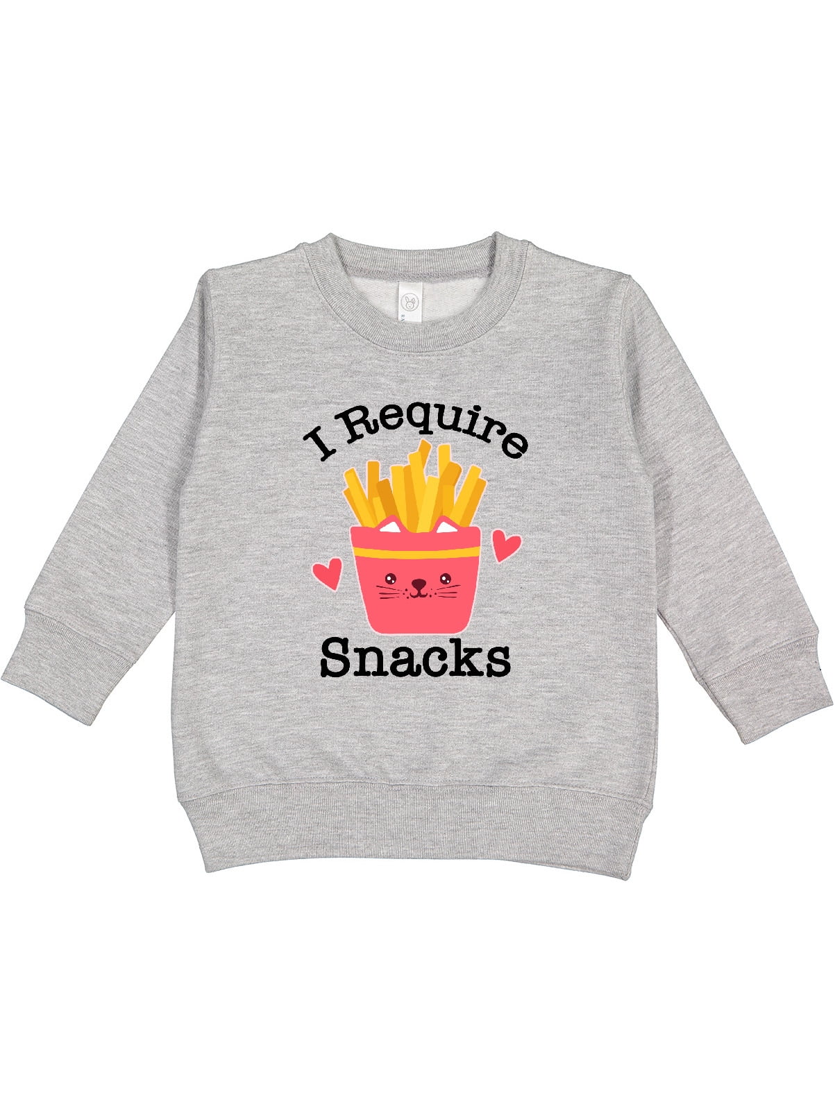 Inktastic Funny I Require Snacks French Fries Toddler Sweatshirt ...