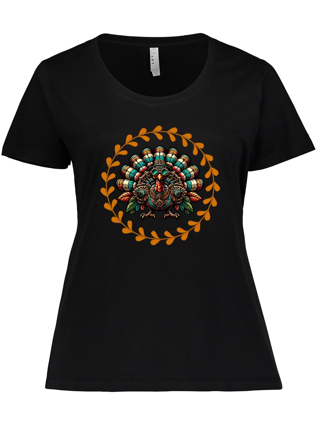 Inktastic Funny Steampunk Thanksgiving Turkey Women's Plus Size T-Shirt ...