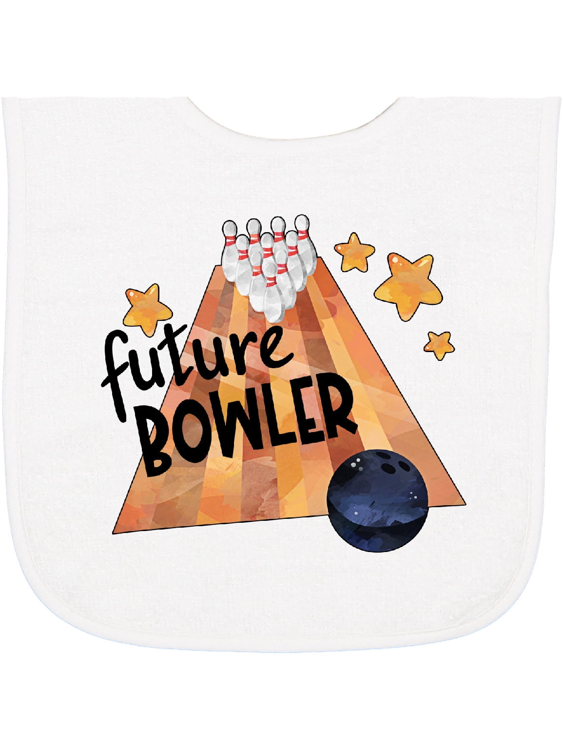 Inktastic Future Bowler Bowling Ball and Pins Baby Terry Cloth Bib ...