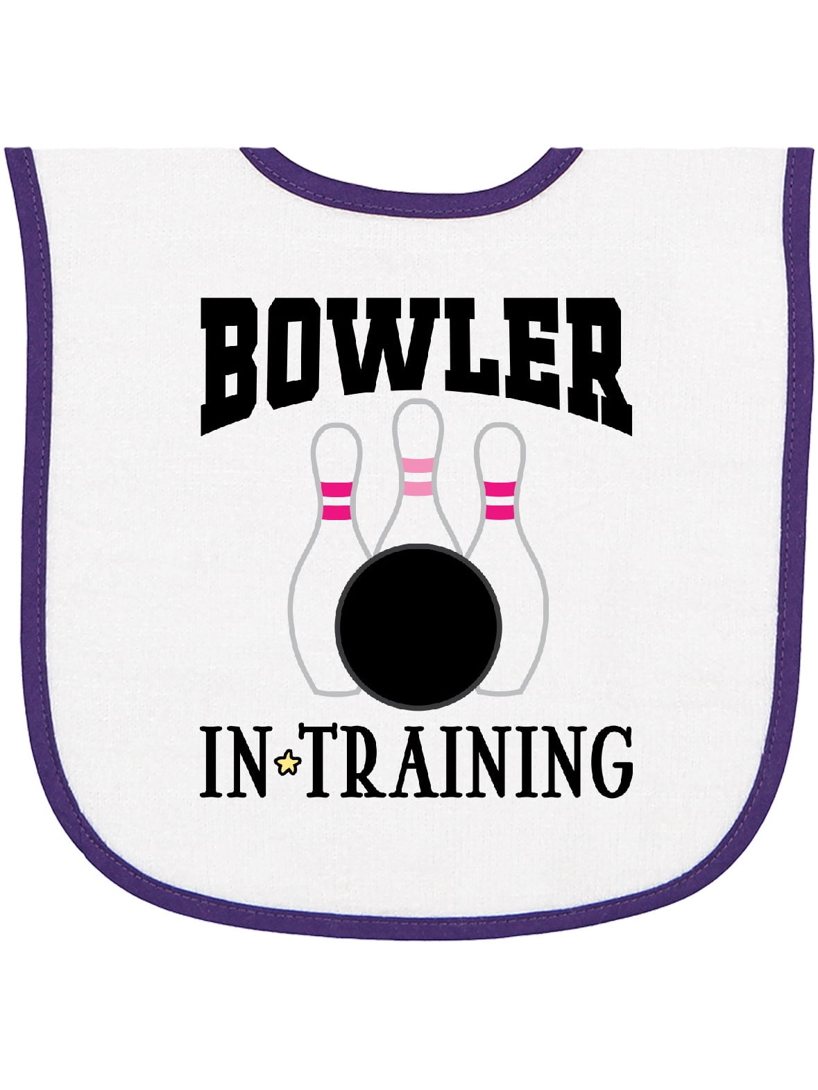 Inktastic Future Bowler Girls Bowling Pins Baby Terry Cloth Bib ...