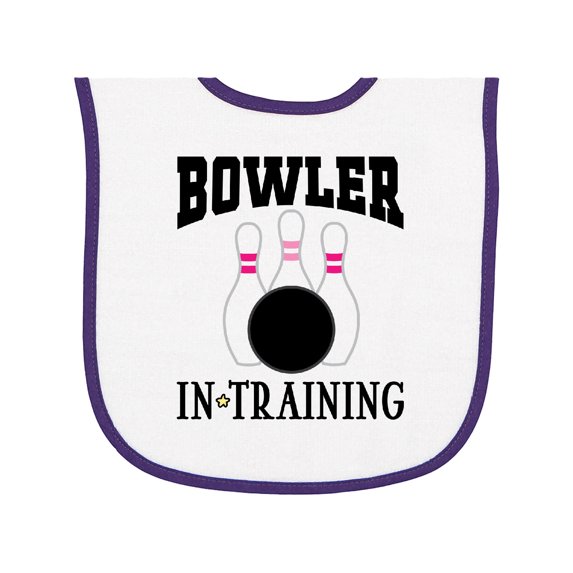 Inktastic Future Bowler Girls Bowling Pins Baby Terry Cloth Bib ...