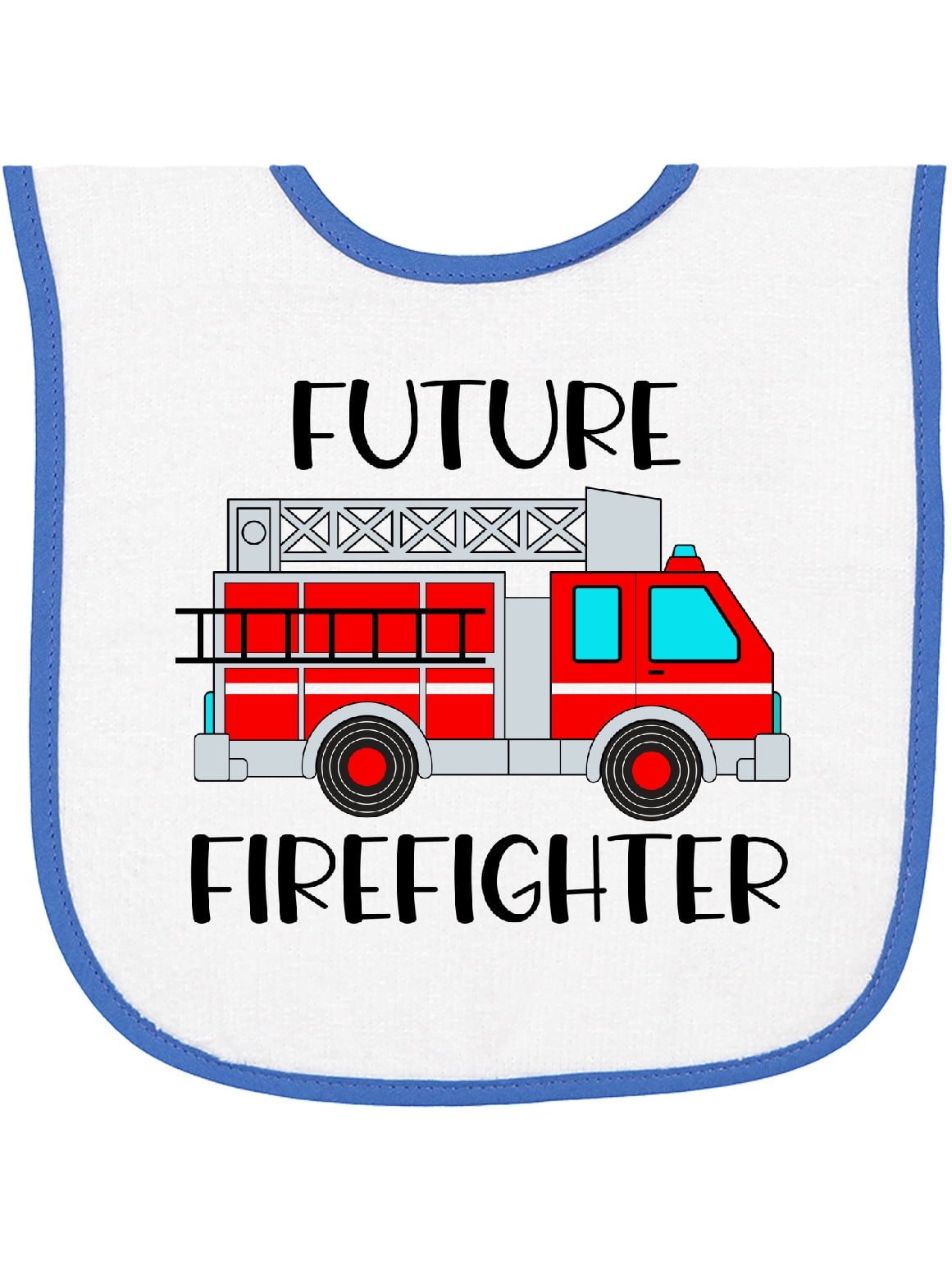 Inktastic Future Firefighter Red Fire Truck Engine Baby Terry Cloth Bib ...