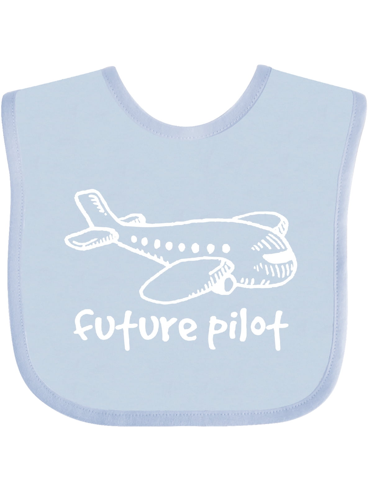 Inktastic Future Pilot Airplane Doodle Plane Boys or Girls Baby Bib ...