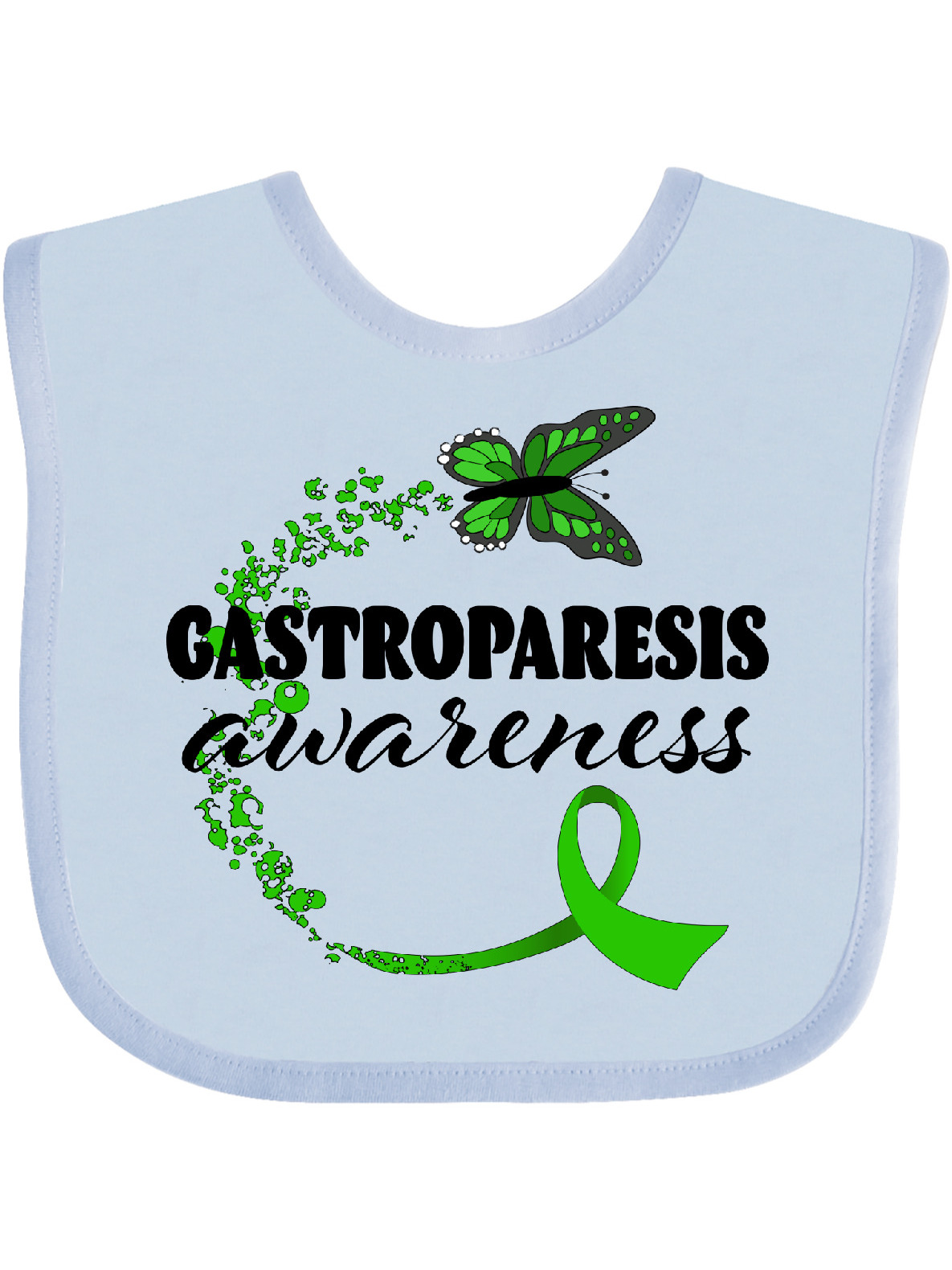 Inktastic Gastroparesis Awareness- butterfly and green ribbon Boys or Girls Baby Bib - Walmart.com