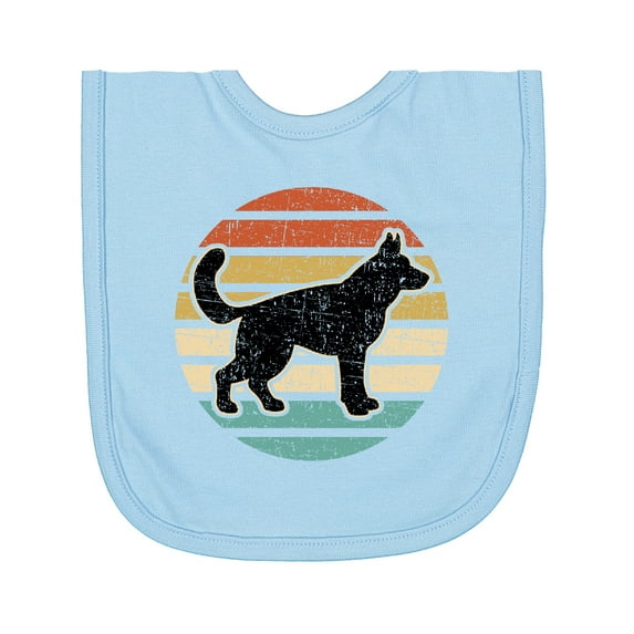Inktastic German Shepherd Silhouette Vintage Retro Newborn Bib ...