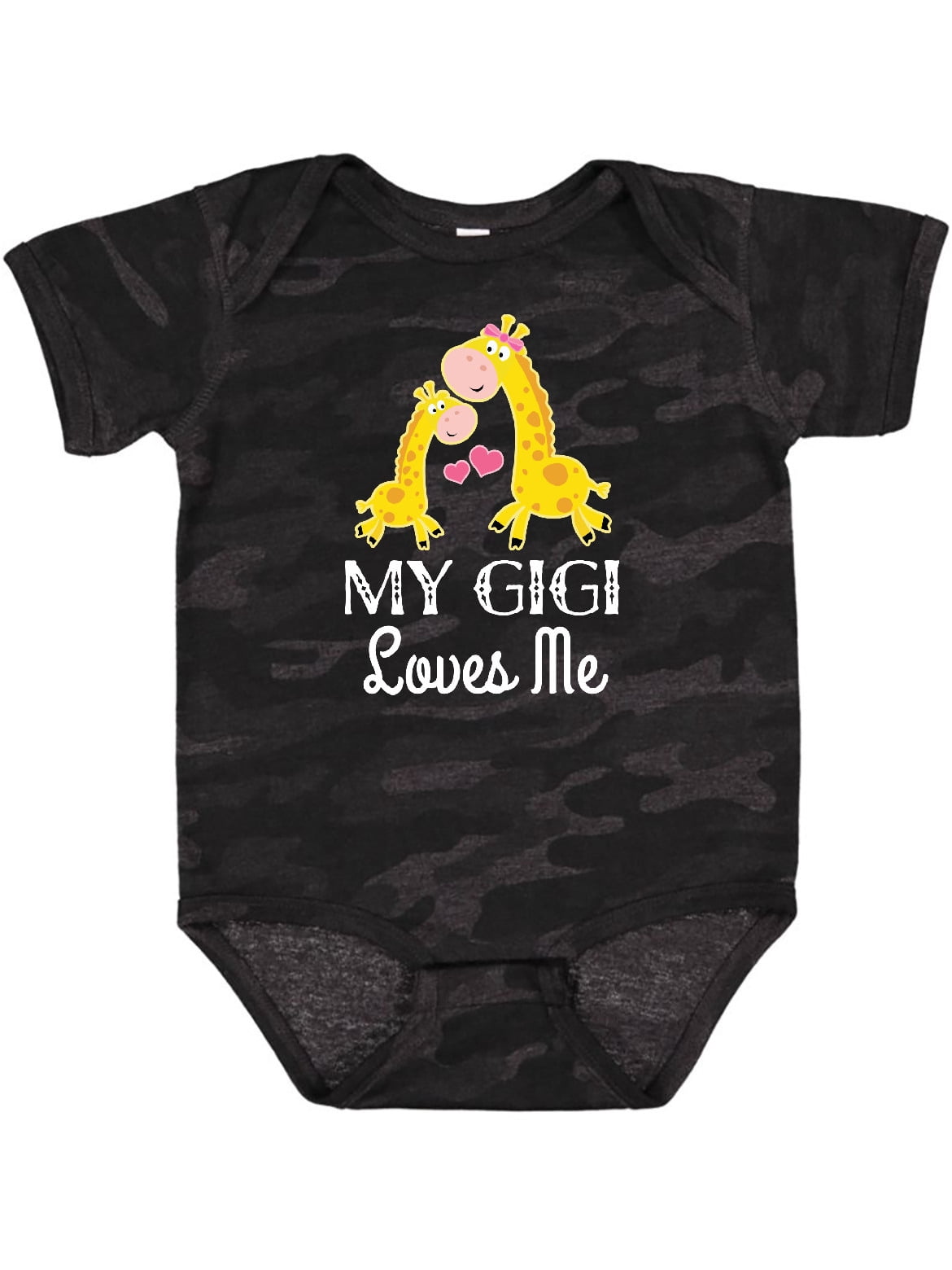 Inktastic Gigi Loves Me Girls Giraffe Granddaughter Girls Baby Bodysuit ...
