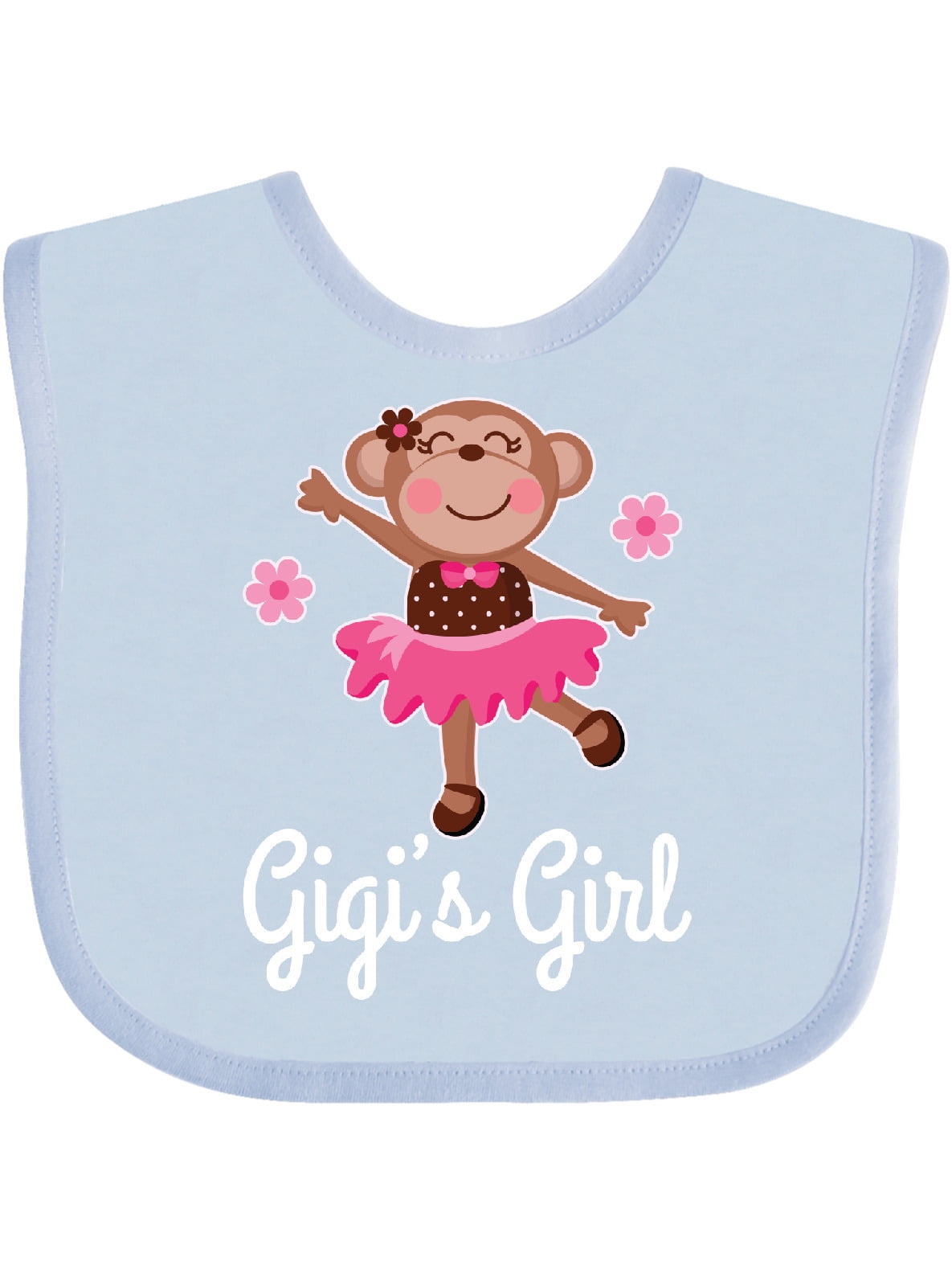 Inktastic Gigis Girl Ballerina Monkey Girls Baby Bib - Walmart.com