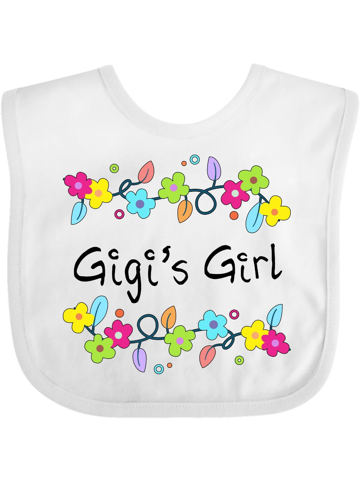 Inktastic Gigis Girl- Bright Flowers Girls Baby Bib - Walmart.com