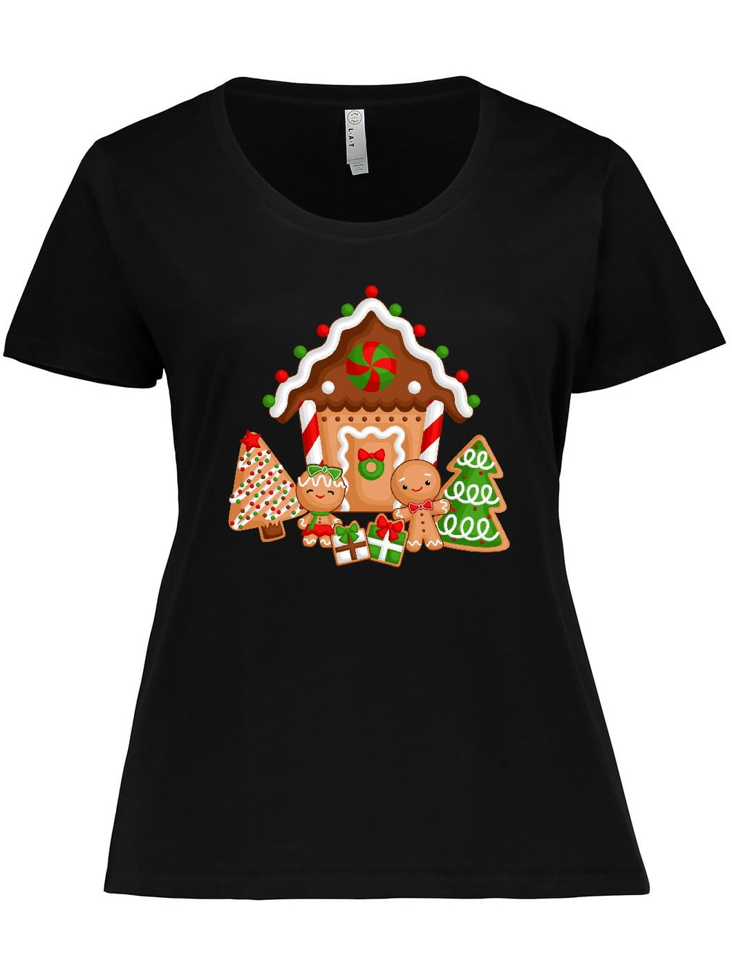 Inktastic Gingerbread House Christmas Women's Plus Size T-Shirt ...