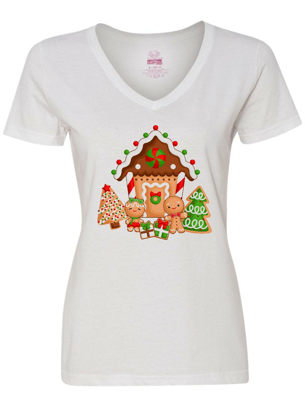 Inktastic Gingerbread House Christmas Women's V-Neck T-Shirt - Walmart.com