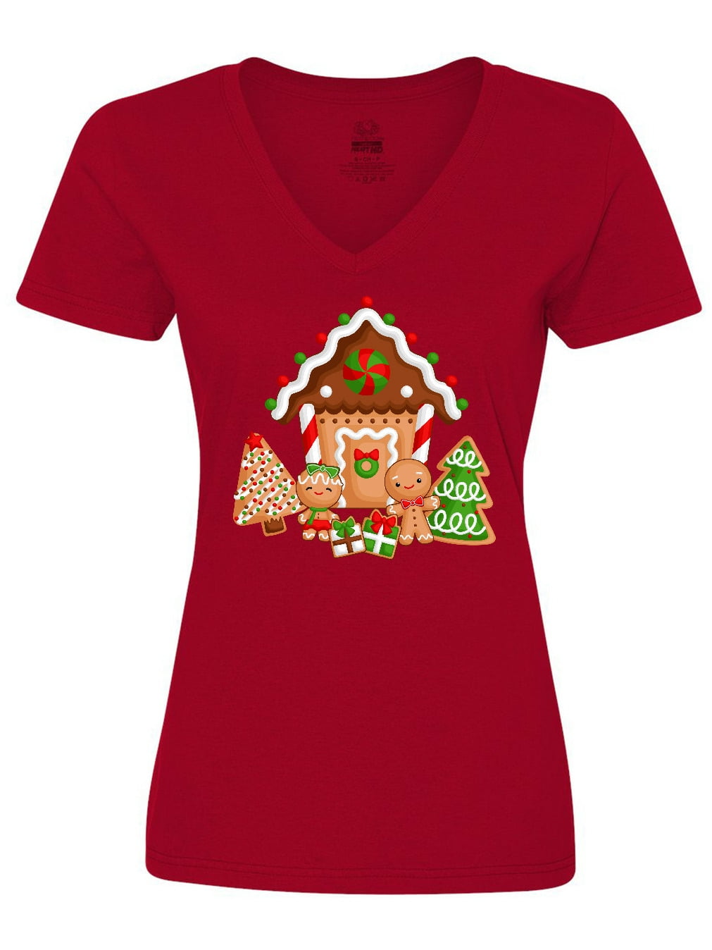 Inktastic Gingerbread House Christmas Women's V-Neck T-Shirt - Walmart.com