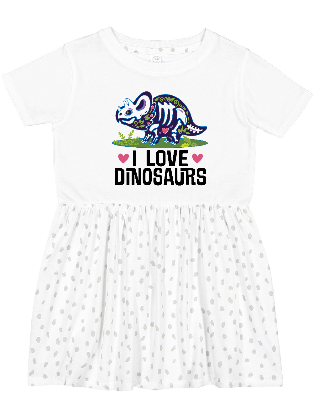 Inktastic Girl Dinosaur I Love Dinosaurs Girls Toddler Dress - Walmart.com
