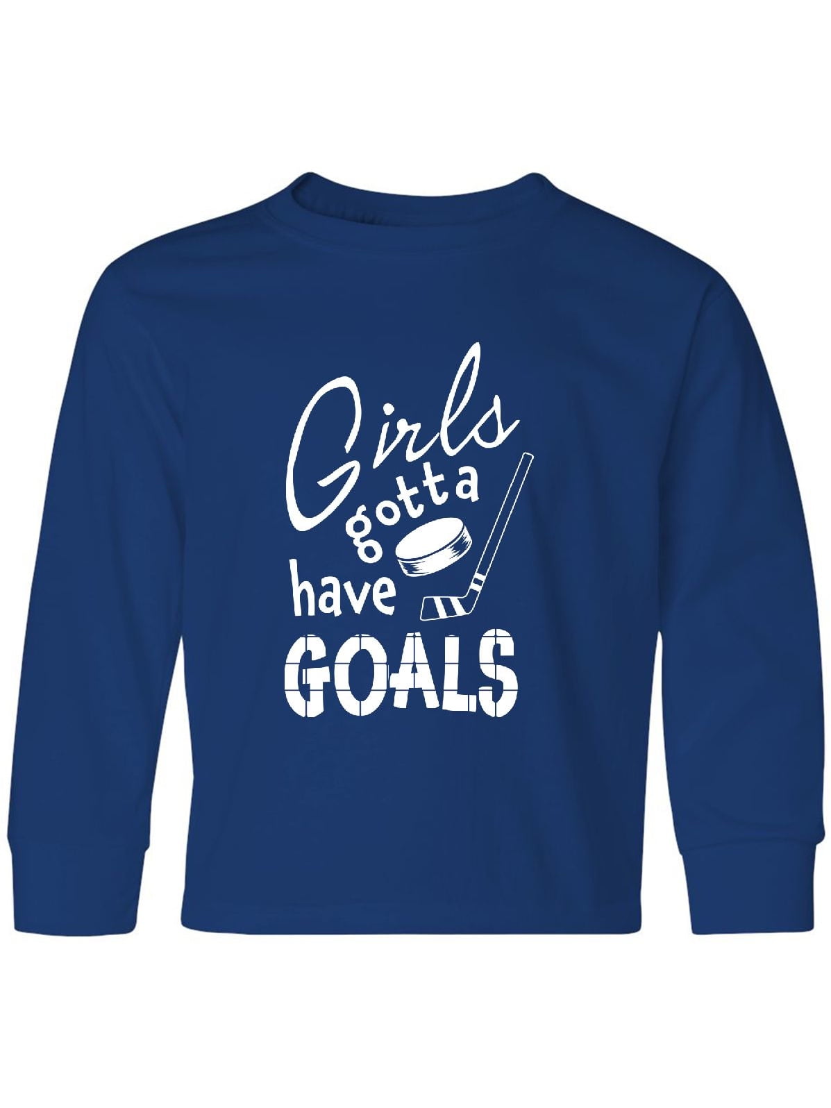 Inktastic Girls Gotta Have Goals- Hockey Player Long Sleeve Youth T ...