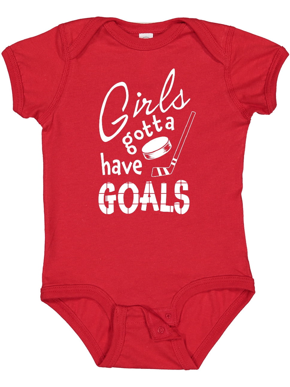 Inktastic Girls Gotta Have Goals Hockey Player Girls Baby Bodysuit ...