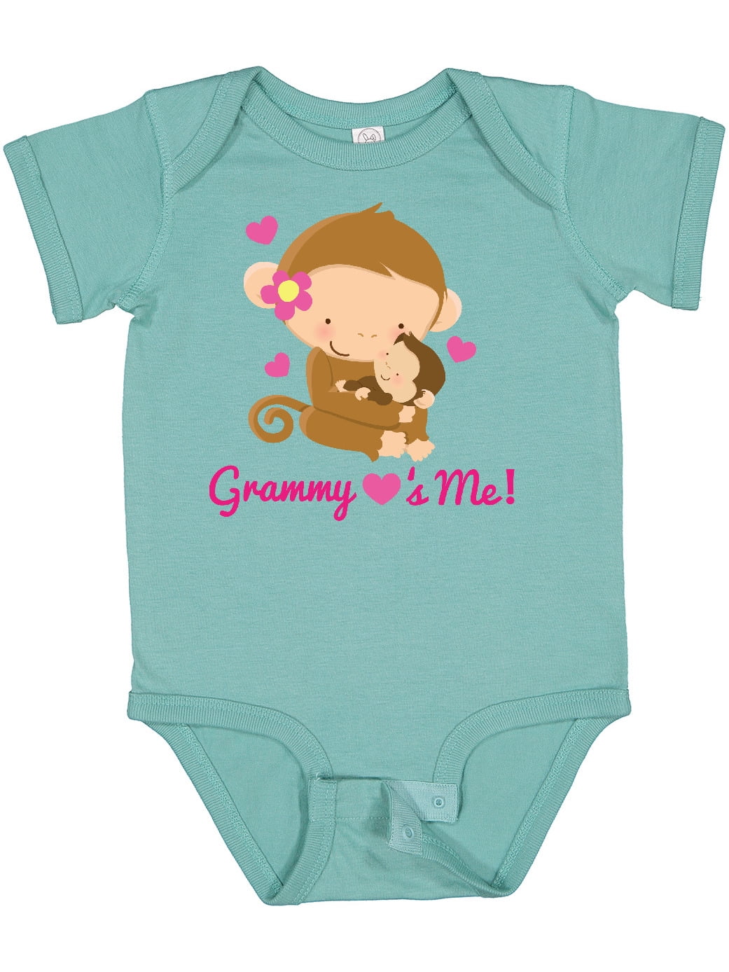 Inktastic Grammy Loves Me Monkey Girls Baby Bodysuit - Walmart.com