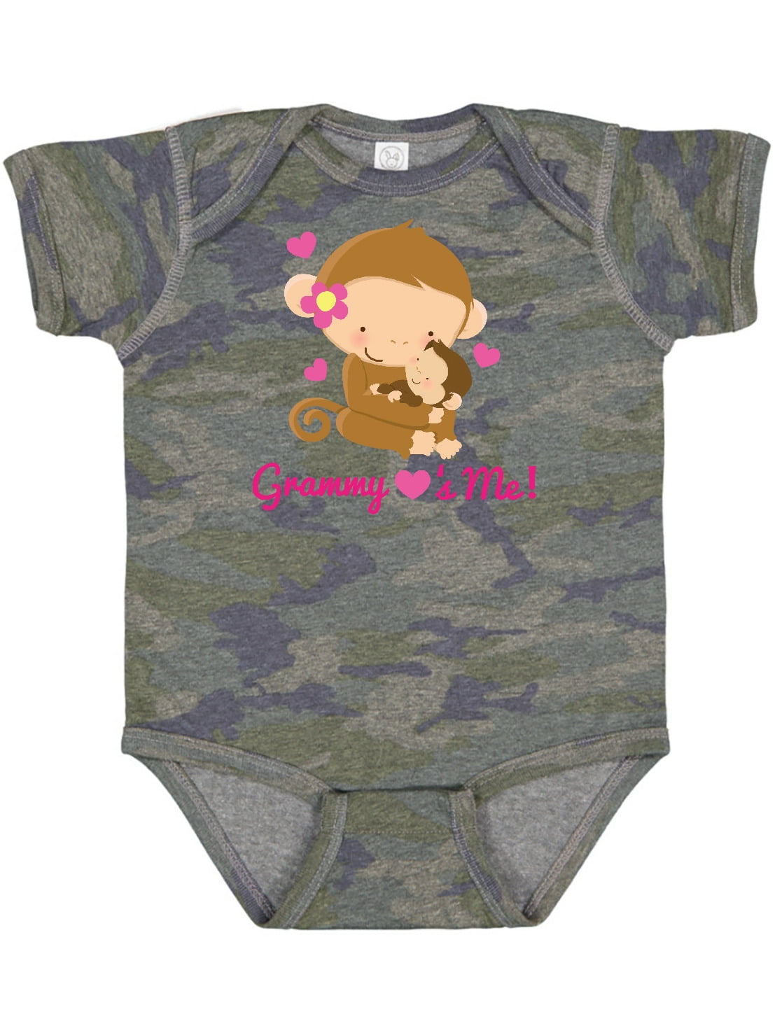 Inktastic Grammy Loves Me Monkey Girls Baby Bodysuit - Walmart.com