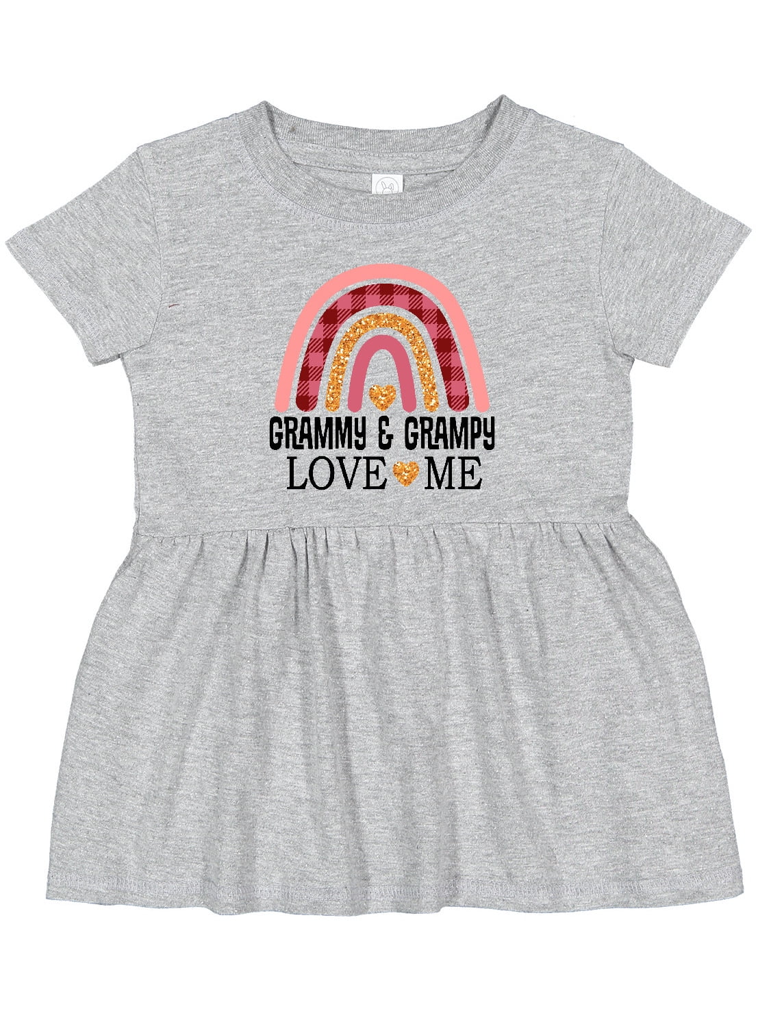 Inktastic Grammy and Grampy Love Me Grandchild Rainbow Girls Baby Dress - Walmart.com