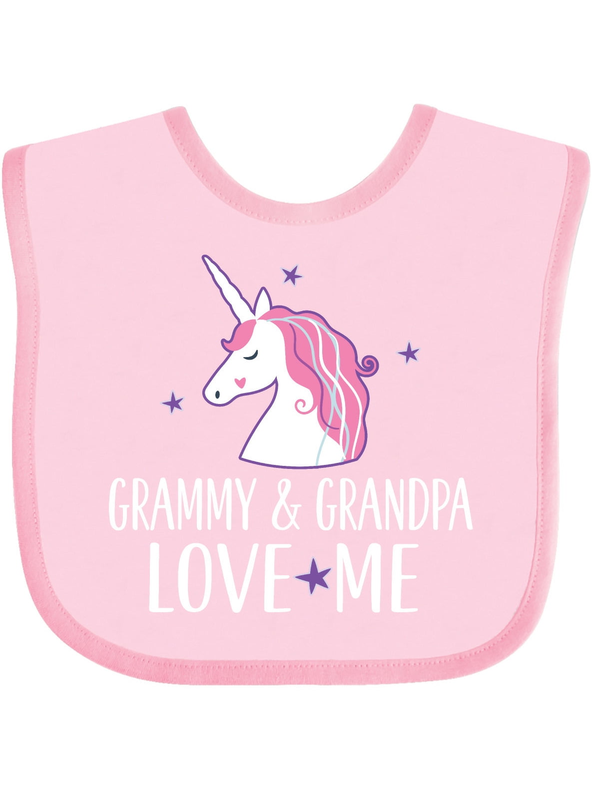Inktastic Grammy and Grandpa Love Me Girl Unicorn Girls Baby Bib - Walmart.com