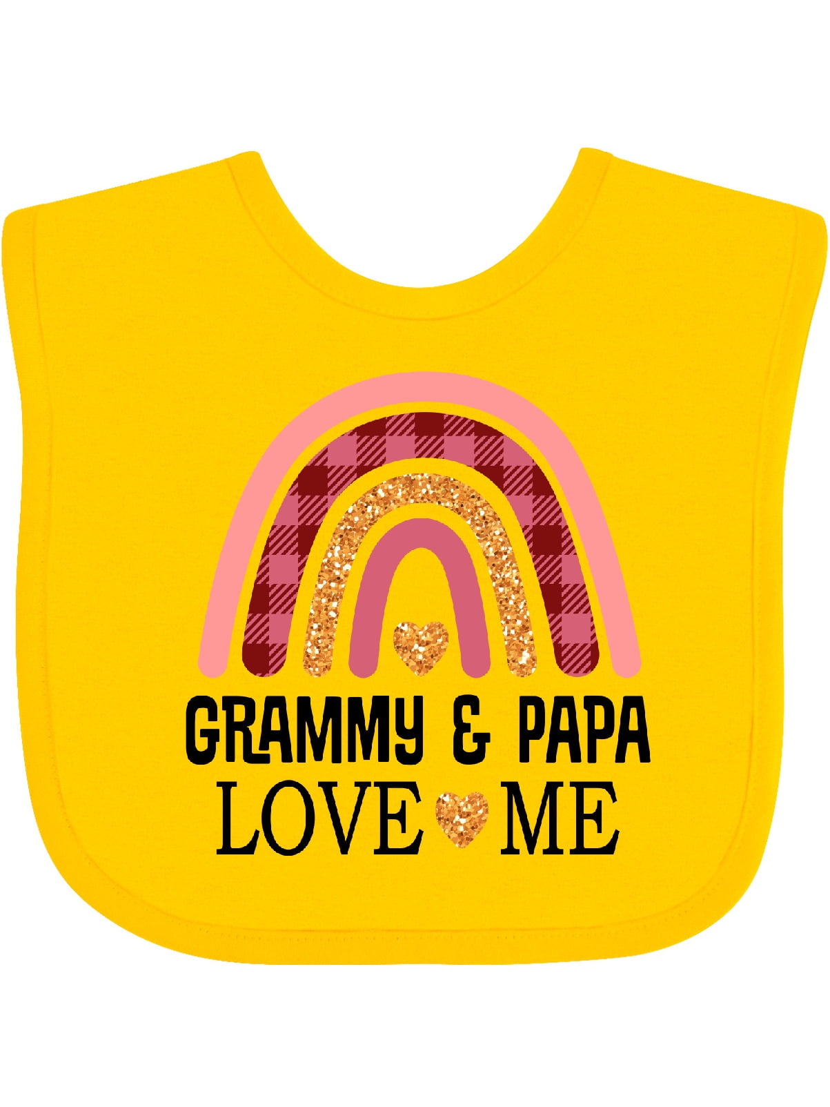 Inktastic Grammy and Papa Love Me Granddaughter Rainbow Girls Baby Bib ...
