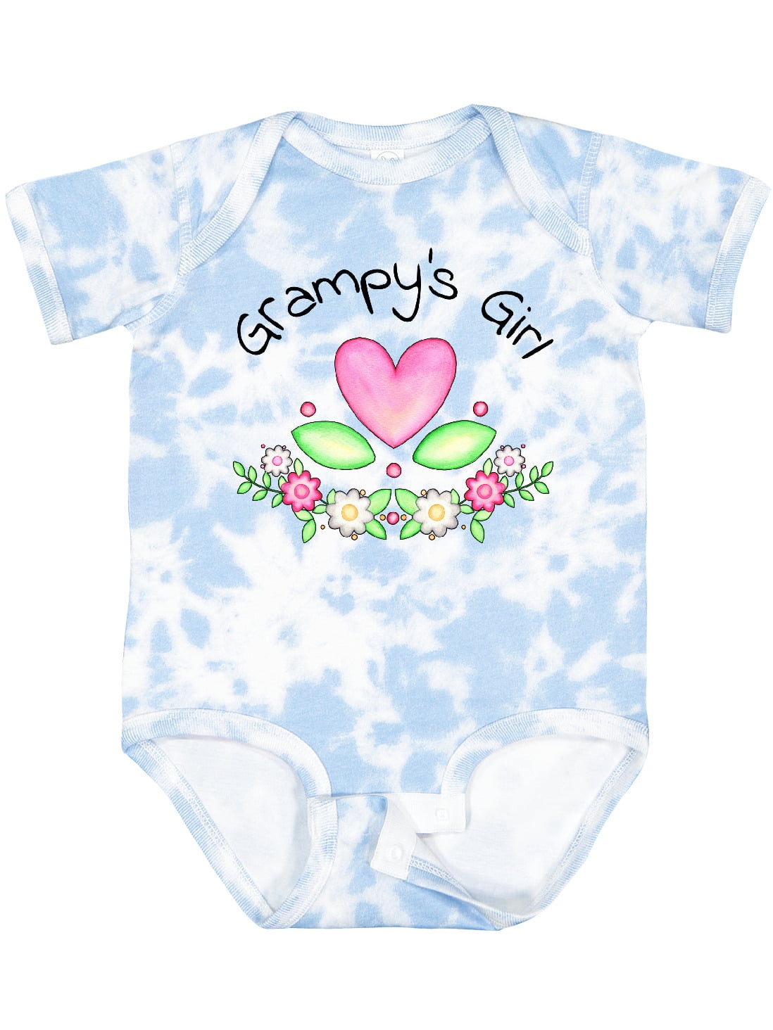 Inktastic Grampy's Girl- Heart Flowers Girls Baby Bodysuit - Walmart.com