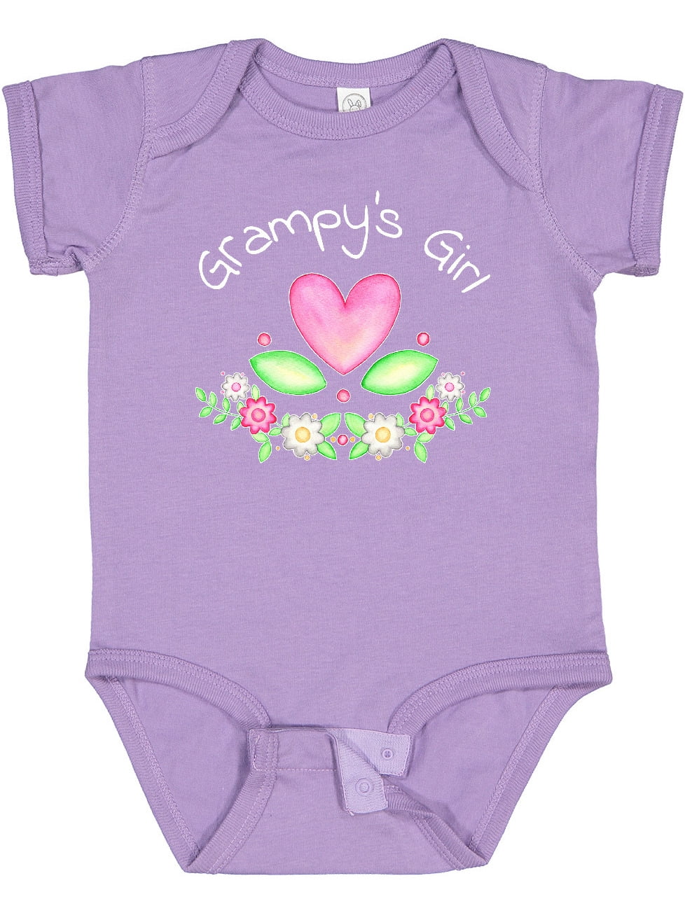 Inktastic Grampy's Girl- Heart Flowers Girls Baby Bodysuit - Walmart.com