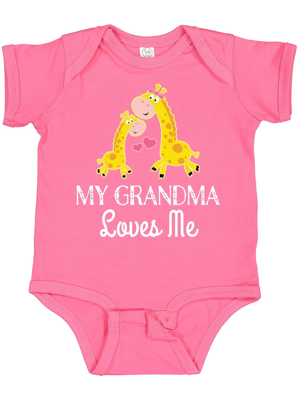 Inktastic Grandma Loves Me Girls Giraffe Granddaughter Girls Baby Bodysuit - Walmart.com