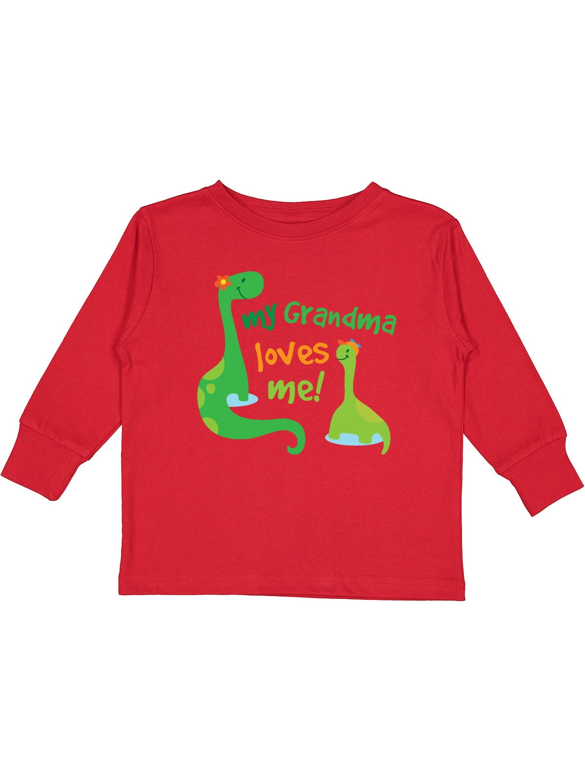 Inktastic Grandma Loves Me Grandchild Dinosaur Boys Long Sleeve Toddler T-Shirt - Walmart.com