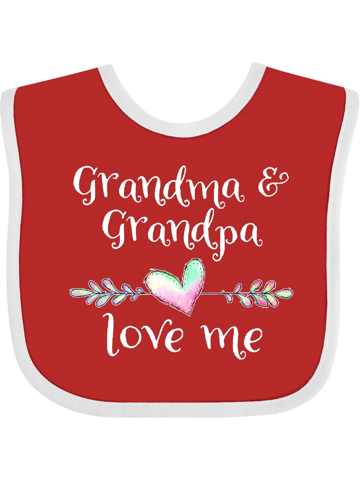 Inktastic Grandma and Grandpa Love Me- Heart Grandchild Boys or Girls Baby Bib - Walmart.com