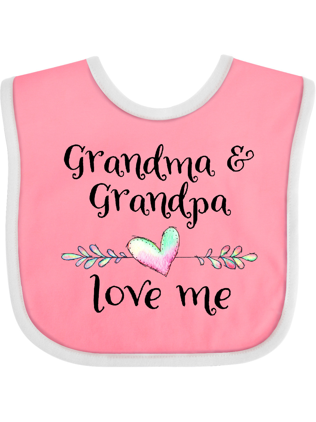 Inktastic Grandma and Grandpa Love Me Heart Grandchild Boys or Girls Baby Bib - Walmart.com
