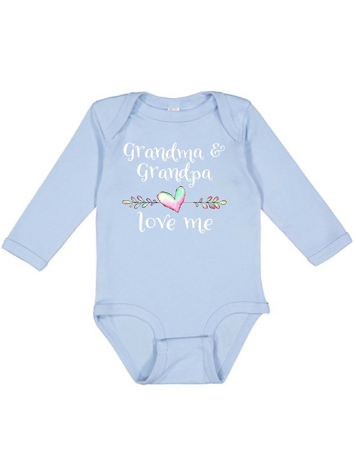 Inktastic Grandma and Grandpa Love Me- Heart Grandchild Boys or Girls Long Sleeve Baby Bodysuit ...