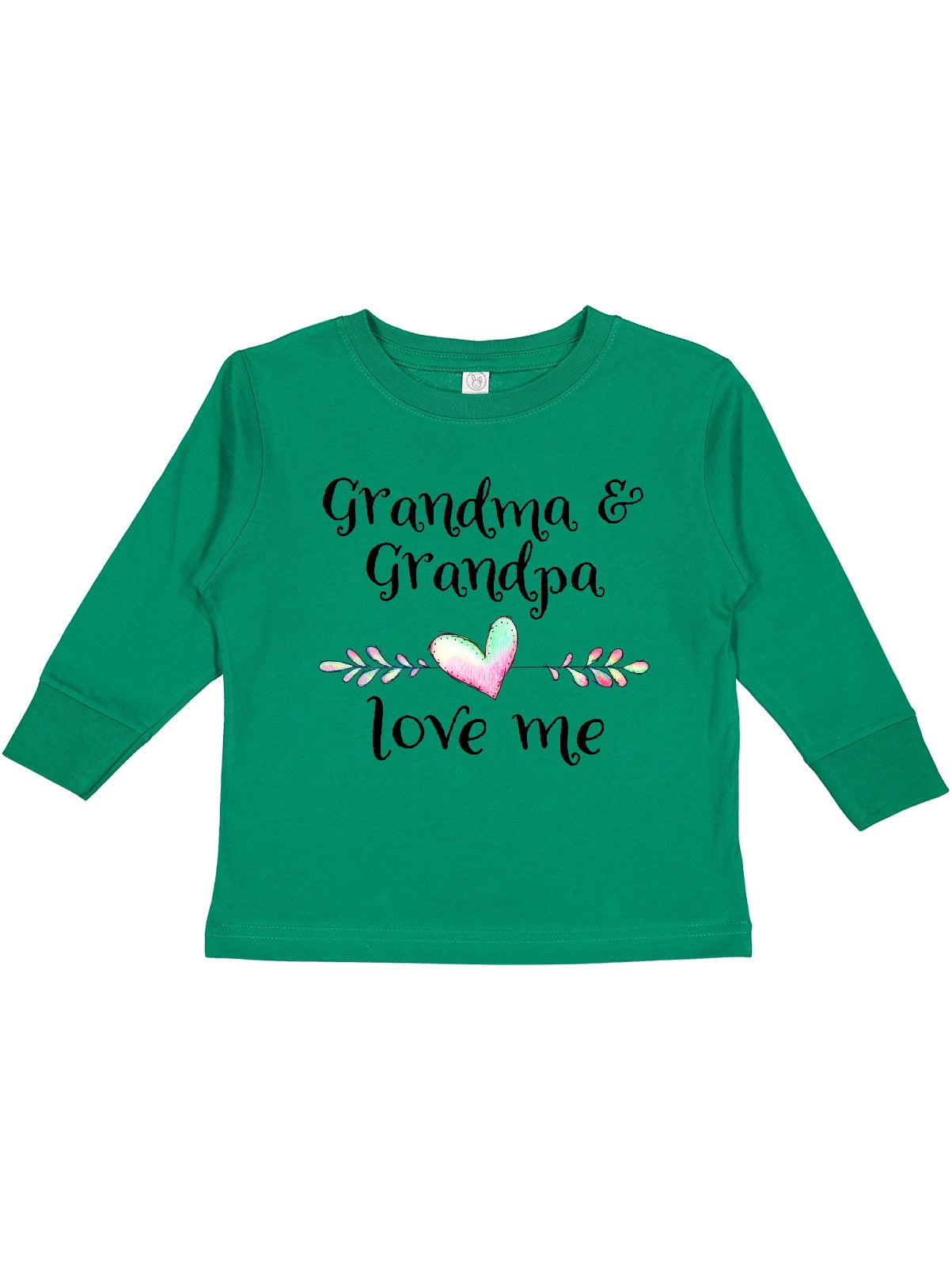 Inktastic Grandma and Grandpa Love Me- Heart Grandchild Boys or Girls Long Sleeve Toddler T ...