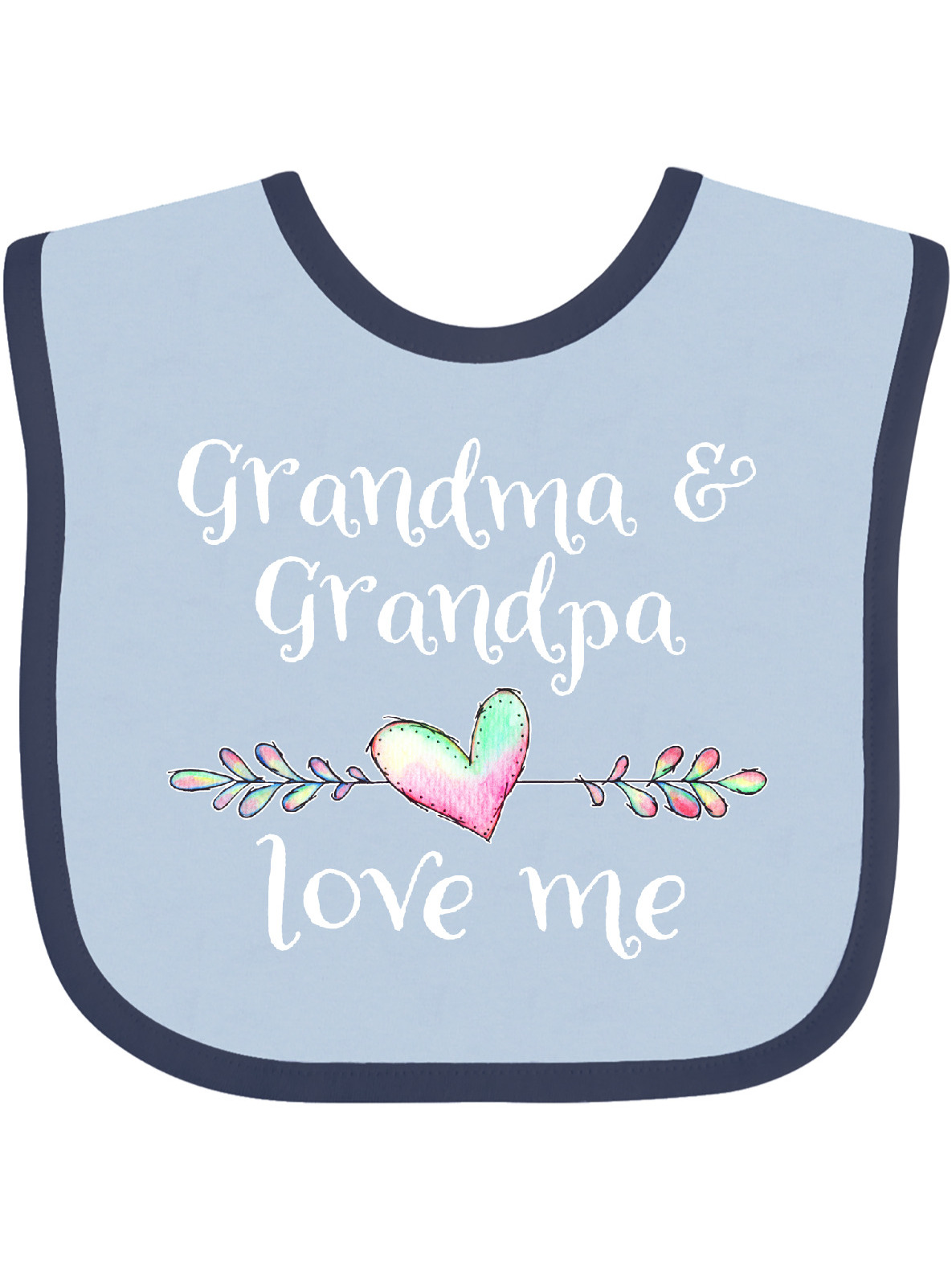 Inktastic Grandma and Grandpa Love Me- Heart Grandchild Gift Baby Boy or Baby Girl Bib - Walmart.com
