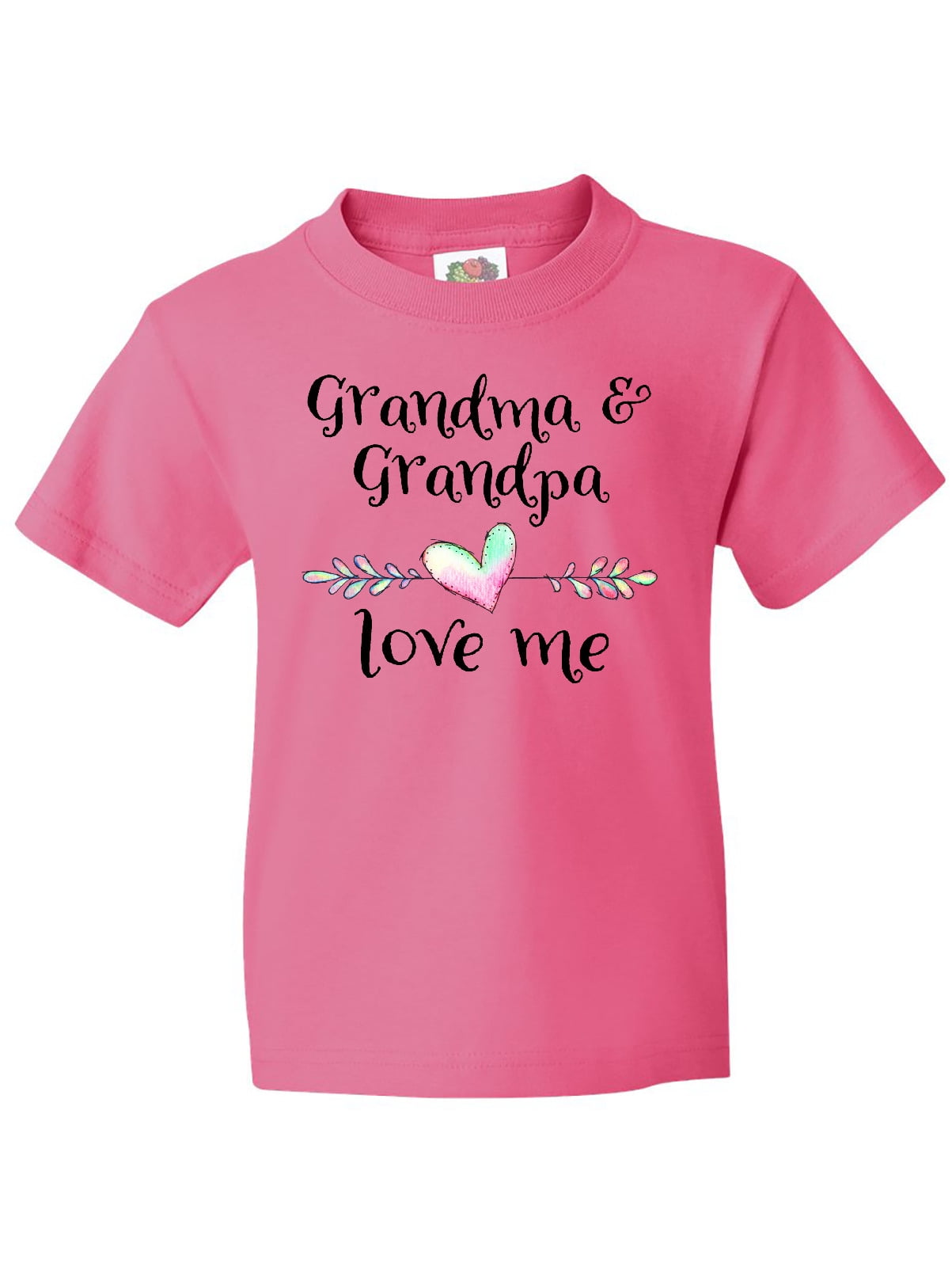 Inktastic Grandma and Grandpa Love Me- Heart Grandchild Youth T-Shirt - Walmart.com