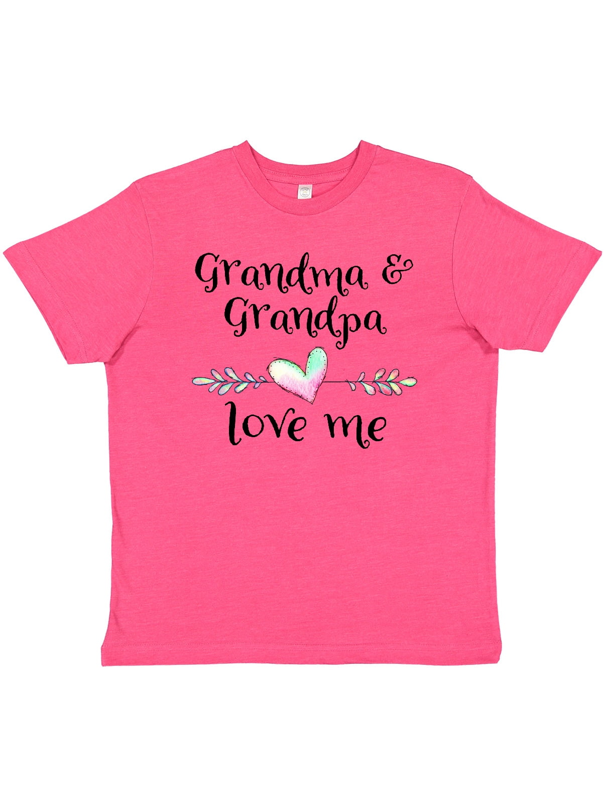 Inktastic Grandma and Grandpa Love Me- Heart Grandchild Youth T-Shirt - Walmart.com