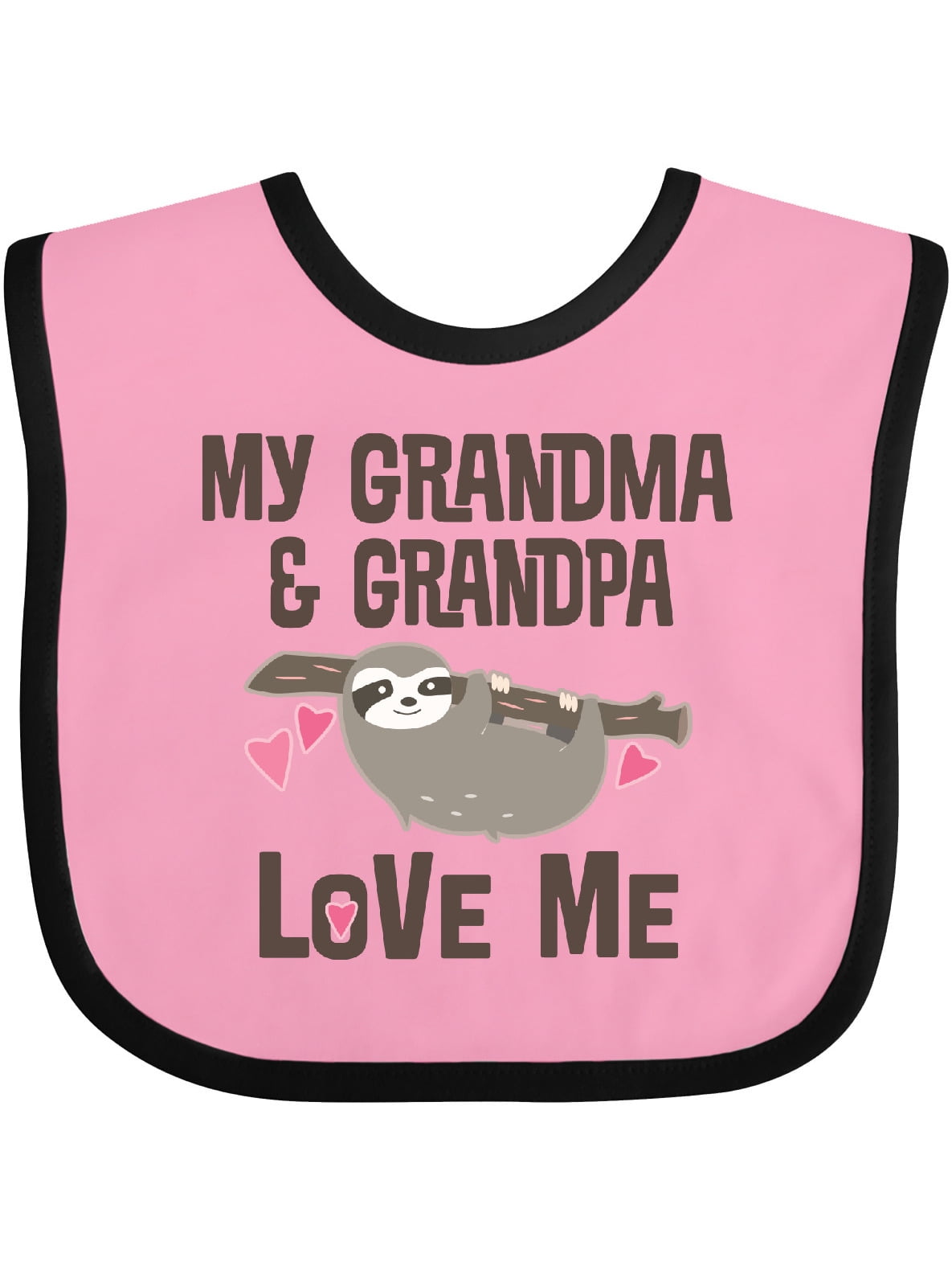 Inktastic Grandma and Grandpa Love Me Sloth Girls Baby Bib - Walmart.com