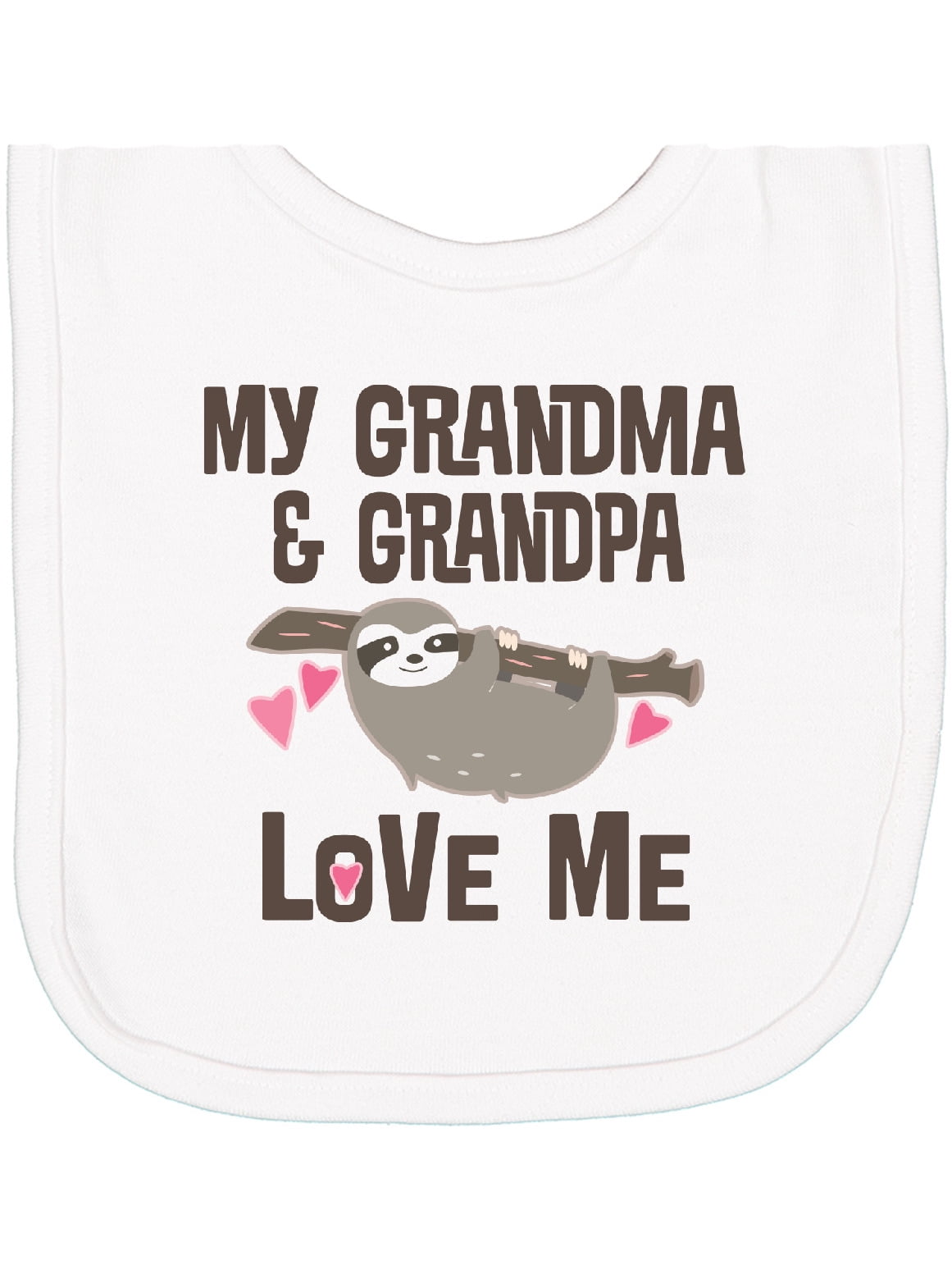 Inktastic Grandma and Grandpa Love Me Sloth Newborn Bib - Walmart.com